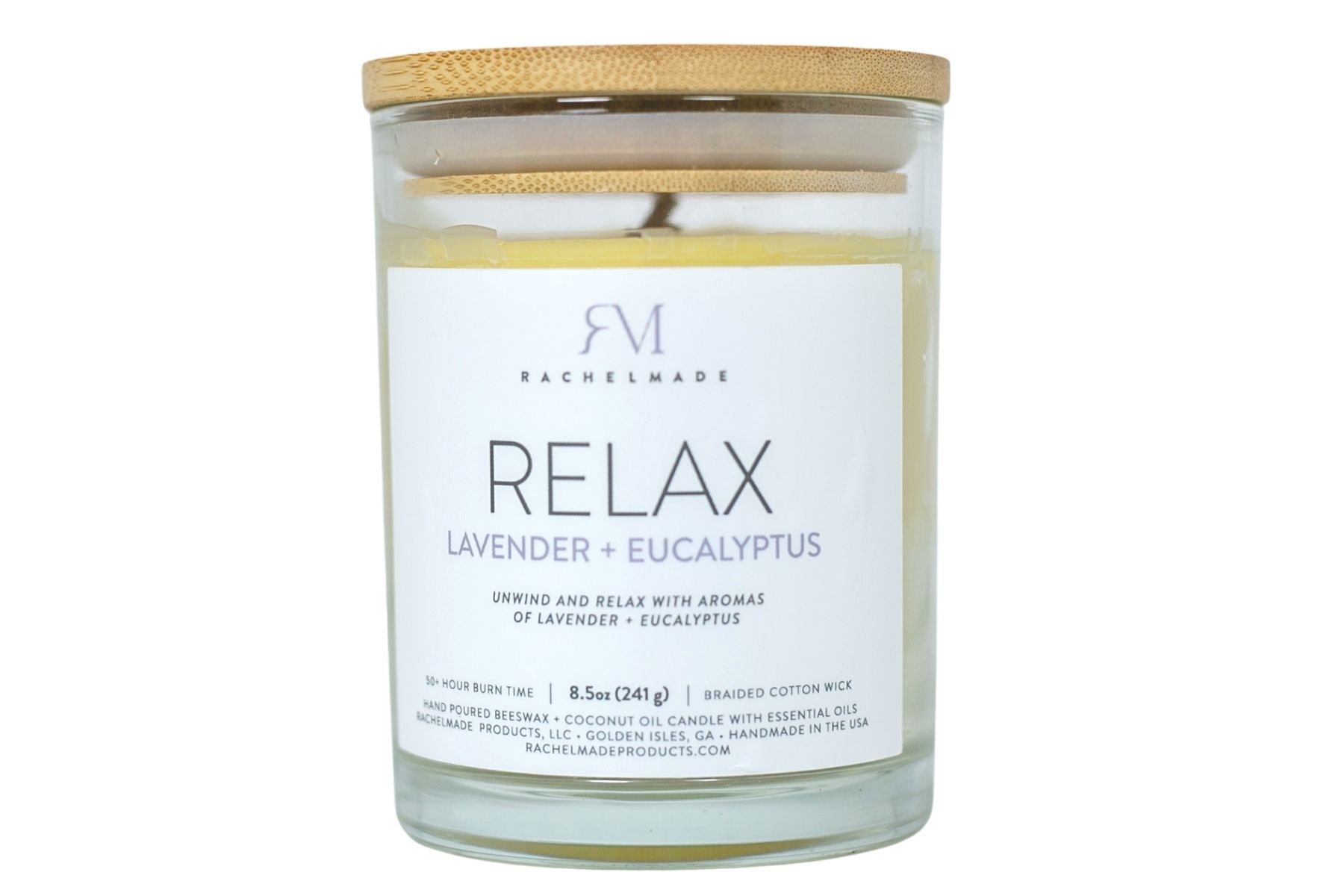 Relax Candle Lavender+Eucalyptus – Rachelmade Products