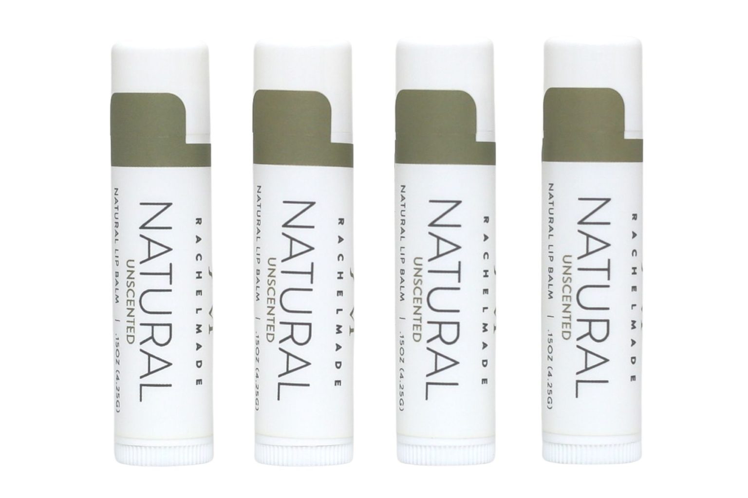 4 PACK NATURAL Lip Balm (unscented) – Rachelmade Products